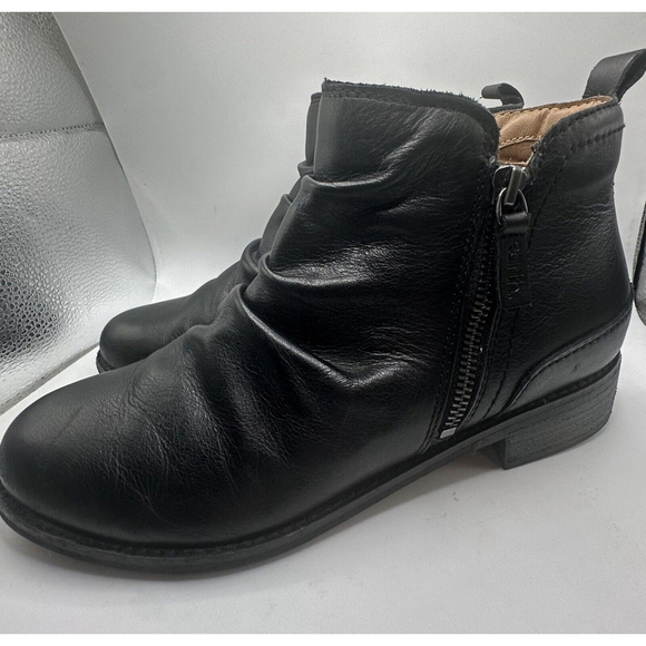 Earth | Shoes | Earth Nadya Black Leather Boots Sz 85 Womens Slouch ...
